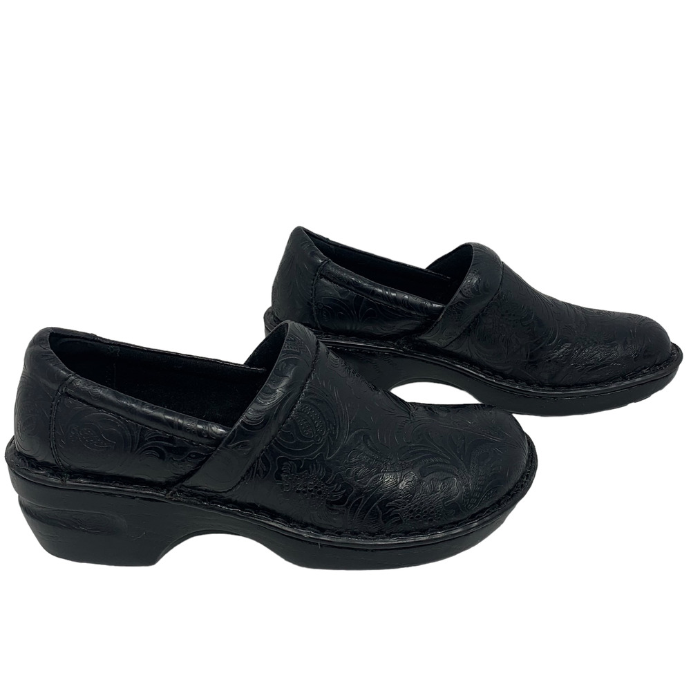 Boc Born Concept Peggy Black Floral Tooled Slip On Cl… - Gem